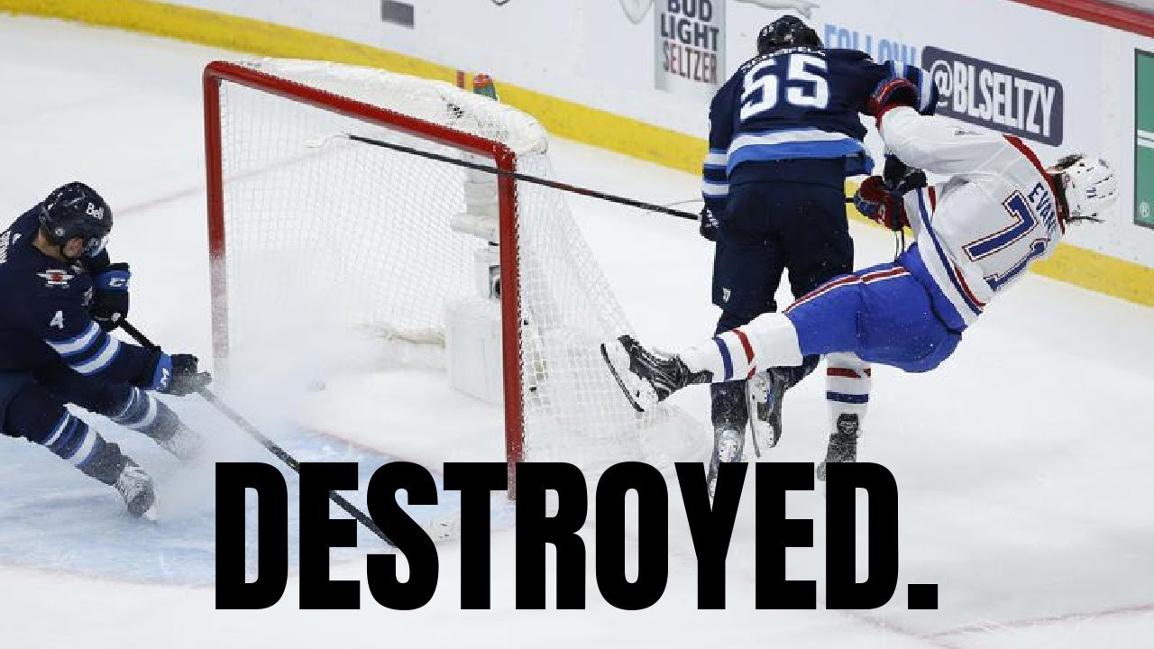 Mark Scheifele Destroys Jake Evans with Huge Open Ice Hit - YouTube