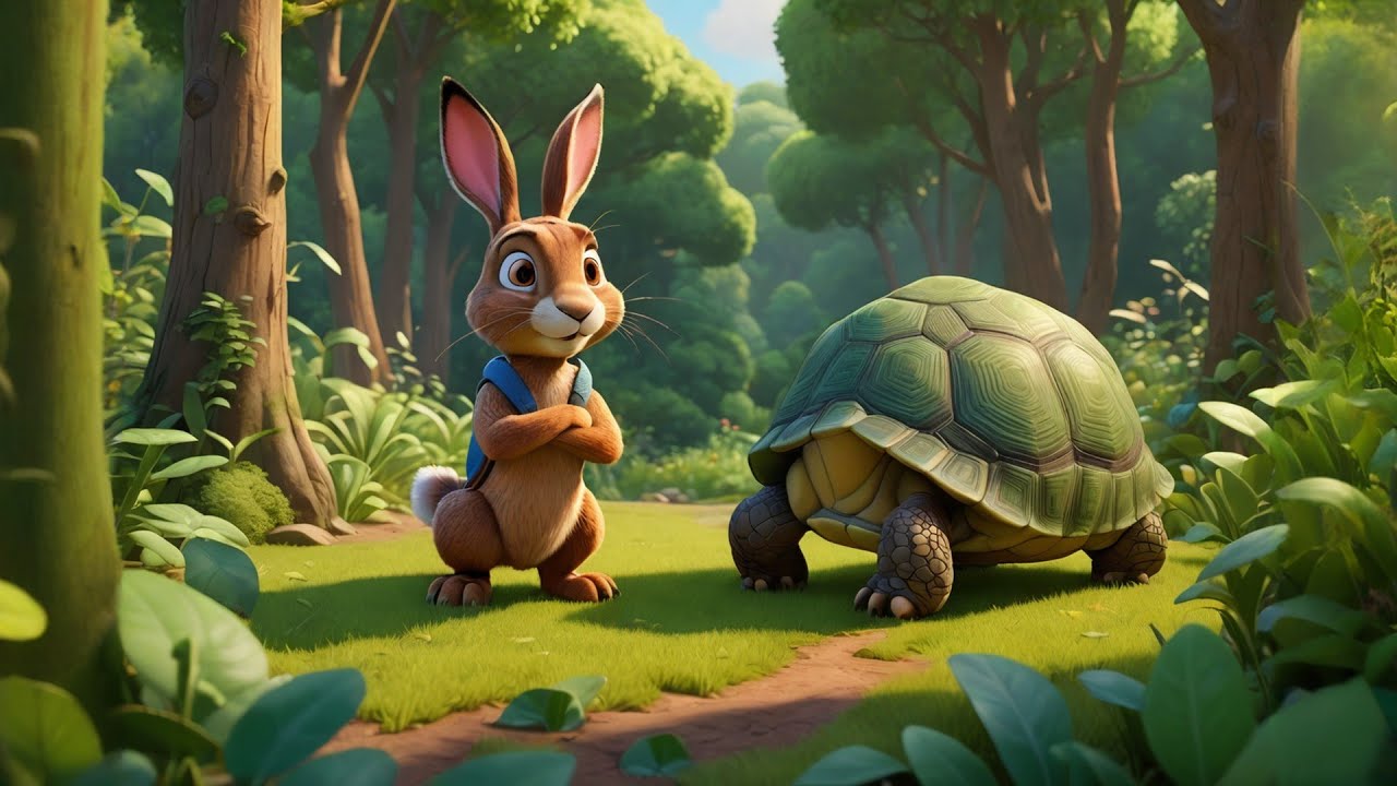 The Tortoise and the Hare 🐢🐇 | Moral Story for Kids | Slow and Steady ...