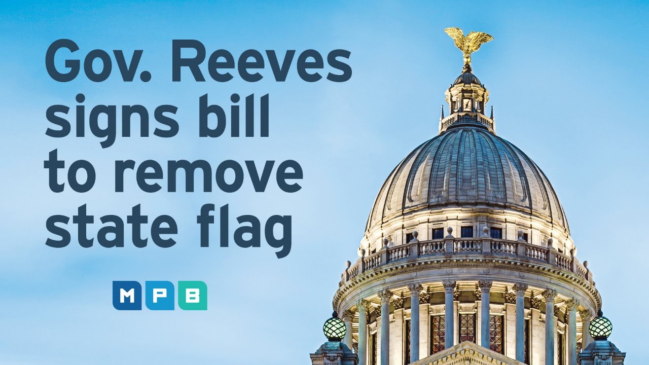 MPB LIVE: Governor Tate Reeves signs bill removing state flag - YouTube