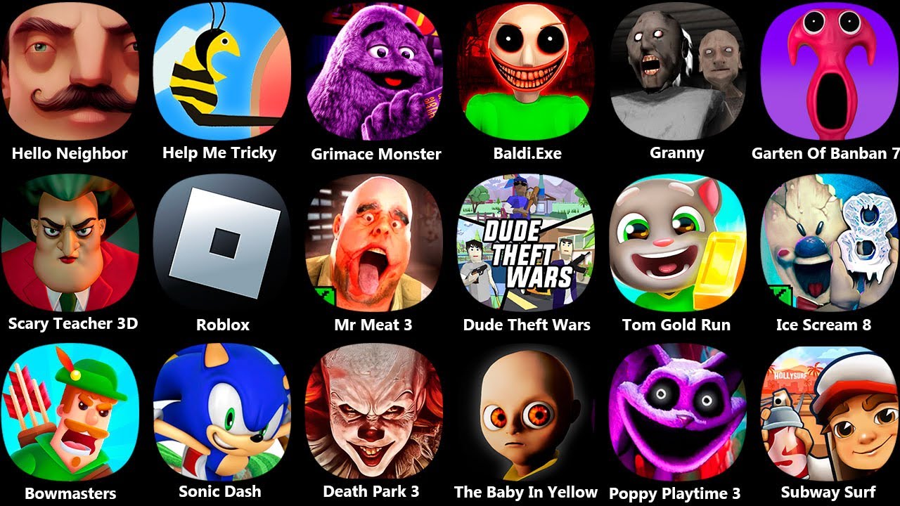 Bowmasters,Dude Theft Wars,Help Me Tricky Puzzle,Roblox,Poppy Playtime ...