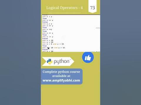 Python - Logical Operators | Part - 4 | #shorts #amplifyabhi | py 73 - YouTube