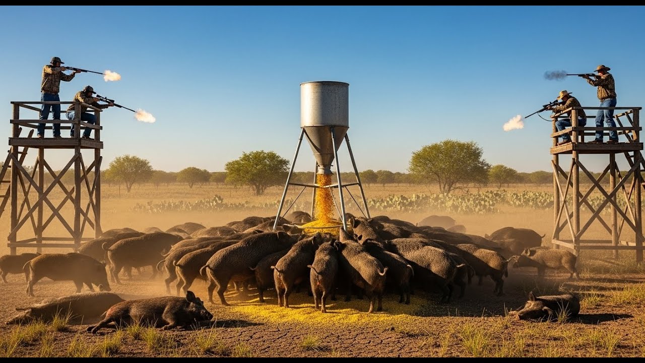 Wild Hog Hunting in Texas – Lure Wild Hogs with Food Traps, Take Down ...