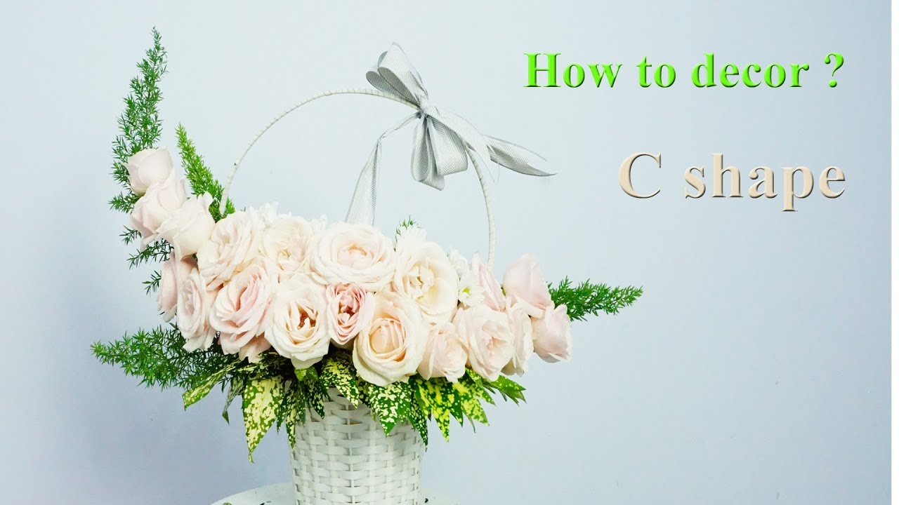 Modern C Shape Flower Arrangement With Rose |Ep 156 - YouTube