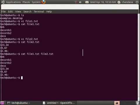 Output of "cat File1.txt File2.txt" command in unix - YouTube