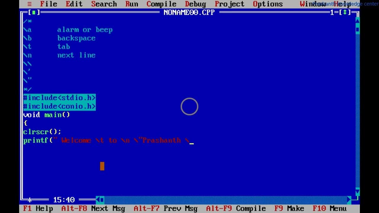 09 Escape Sequences In C Language Youtube