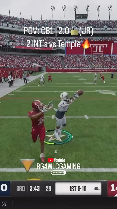 CB1 | 2.0 (JR) 2 INTs vs Temple #rg4wlcgaming #roadtoglorycb - YouTube