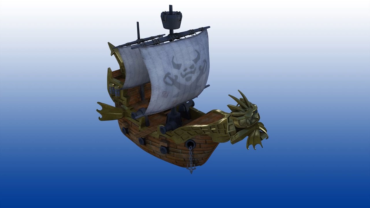 Skylanders Pirate Ship - 3d model 360° turnaround - YouTube