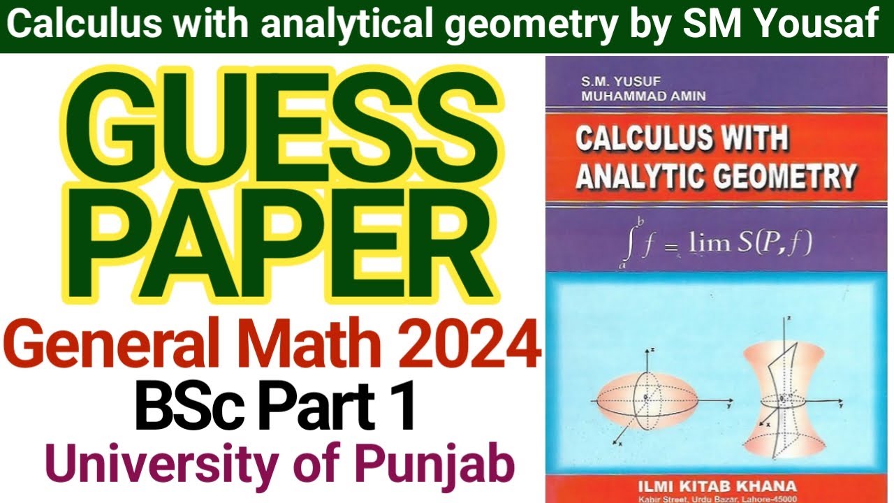 BSc General Math part 1 || Guess Papers 2024 || Punjab University ...