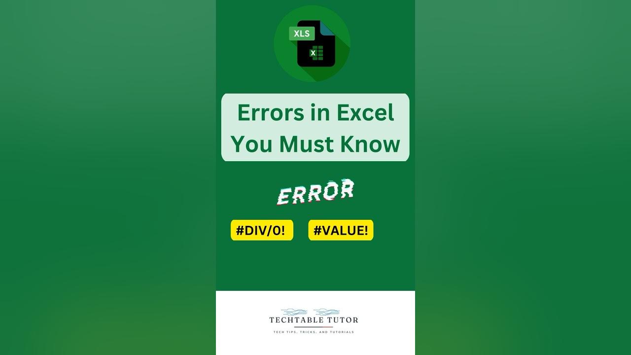 Excel Tips: Excel Errors ‼️Must Know Tips and Tricks #excel #shorts #exceltutorial #exceltips ...