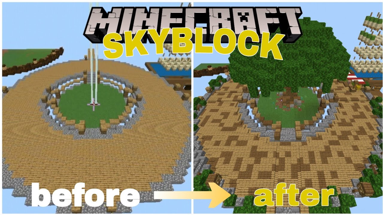 I rebuild my skyblock hub in Minecraft cubecraft skyblcok - YouTube