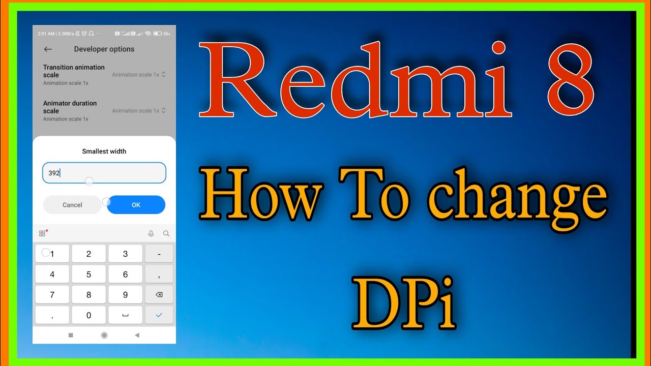Redmi 8 How to change DPi // DPI ko kaise change kre Redmi 8 me // #DPI ...