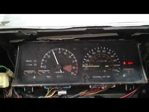 AE82 9K Tach in AE86 Coupe Gauge Cluster running Street Ported 12A