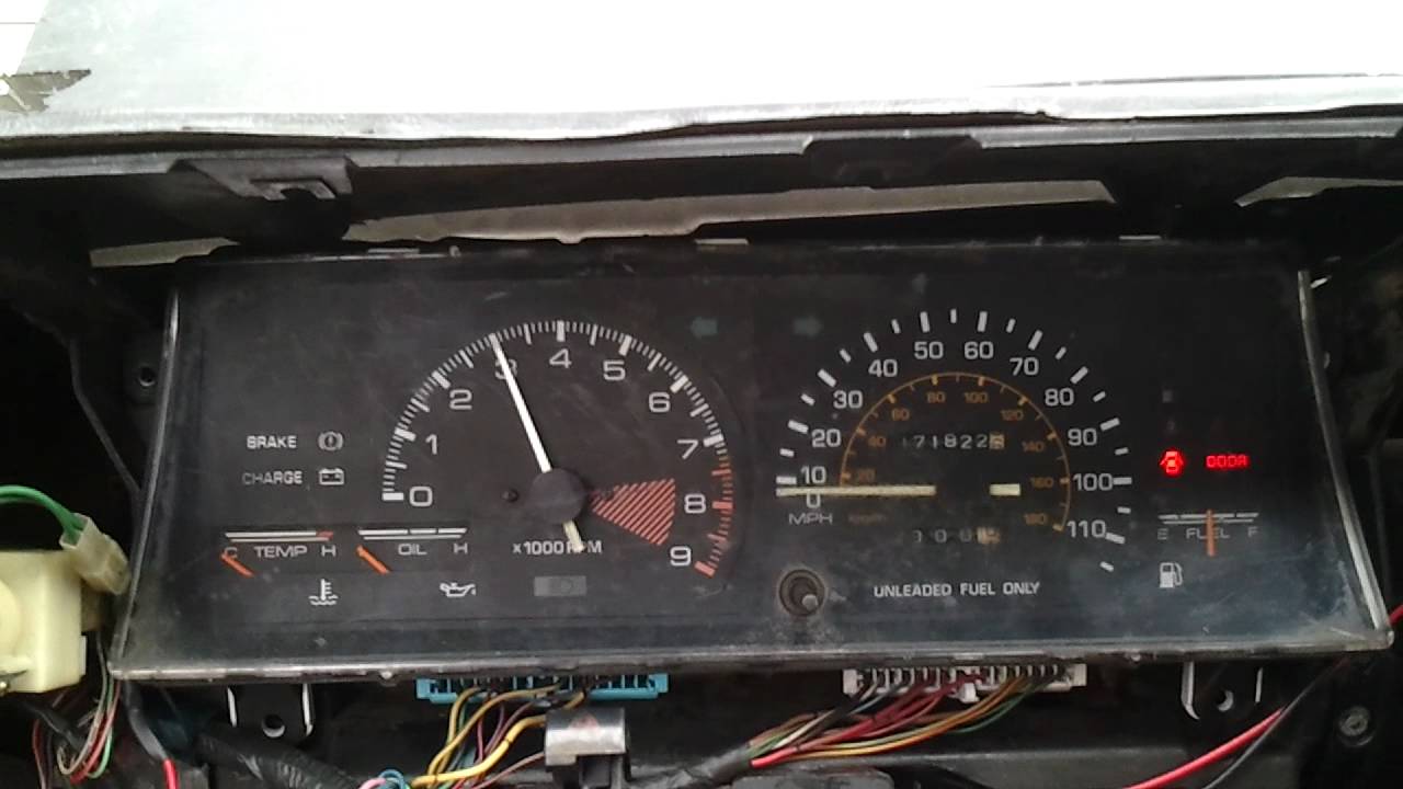 AE82 9K Tach in AE86 Coupe Gauge Cluster running Street Ported 12A ...