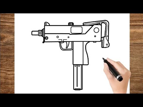 How To Draw A Gun | Drawing MAC 10 Gun | Easy Drawing step by step - YouTube