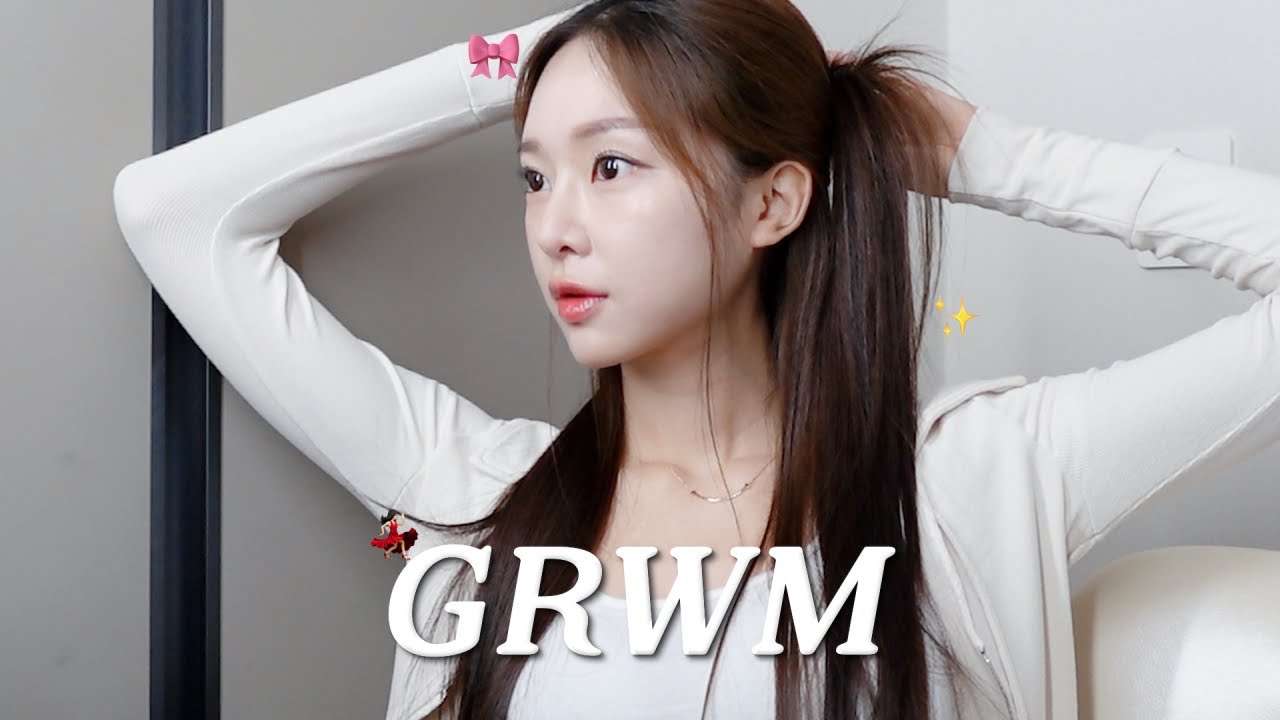 Grwm 요청 많았던 3초면 끝나는 가시머리 반묶음하는 법 퀄리티 미친 천원대 가닥속눈썹 같이 준비하고 춤추러 가요 👯♀