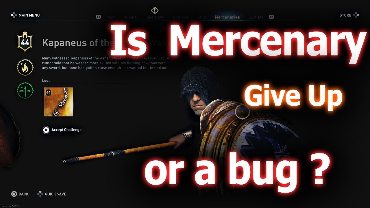 Is Mercenary give up or a bug ? - Assassin's Creed Odyssey 2018 - YouTube
