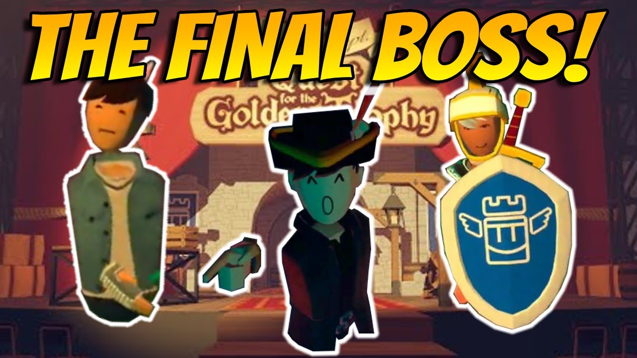 BEATING THE FINAL BOSS(Quest For The Golden Trophy)[Rec Room] ep 2 ...