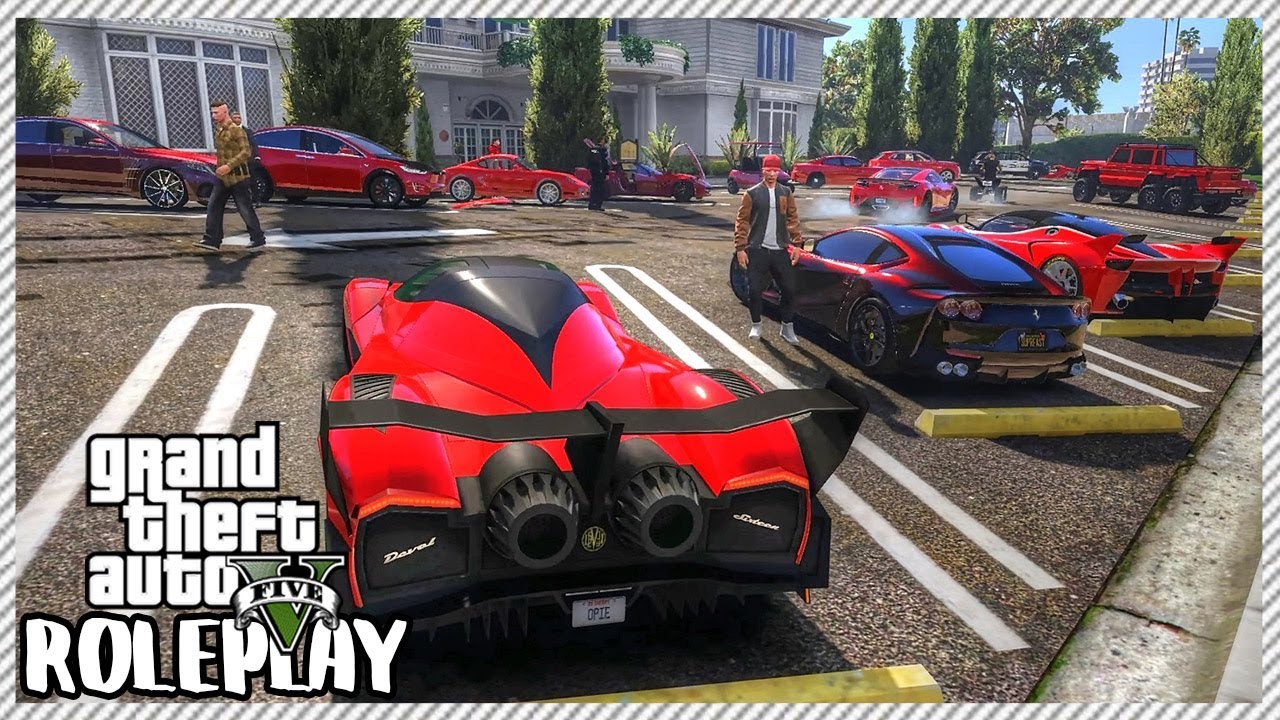 GTA 5 Roleplay - HUGE Red Paint Only Car Meet | RedlineRP #25 - YouTube