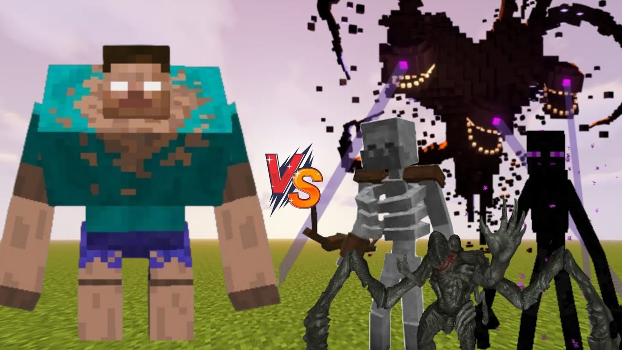 Mutant herobrine vs mutant creatures in Minecraft - Epic mob battle ...