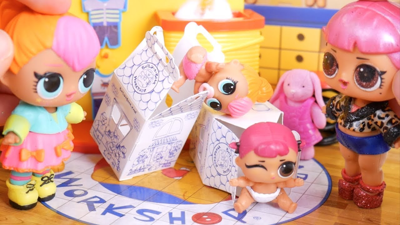LOL Surprise New Build A Bear Lost Sisters with Barbie Furniture Goldie ...