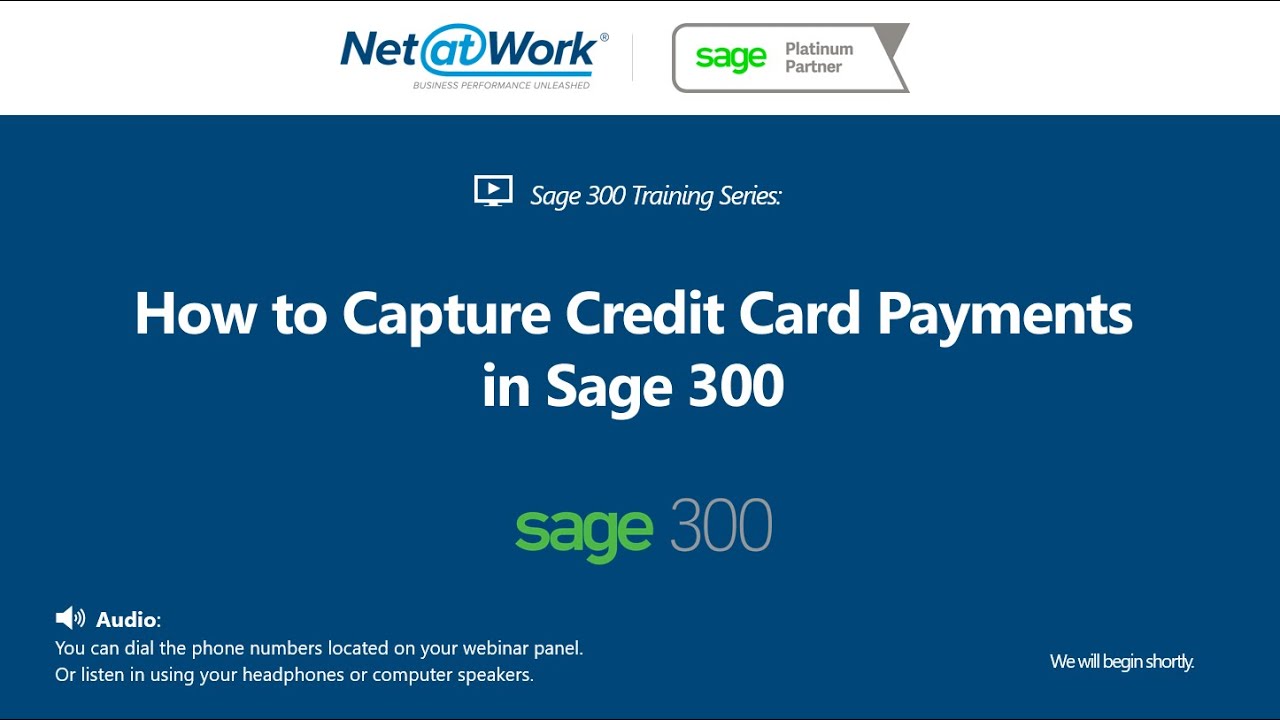Sage 300 Tips: How to Capture Credit Card Payments in Sage 300 - YouTube