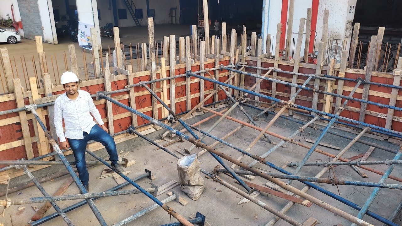 cooling tower raft foundation shuttering work & steel binding (part-2 ...