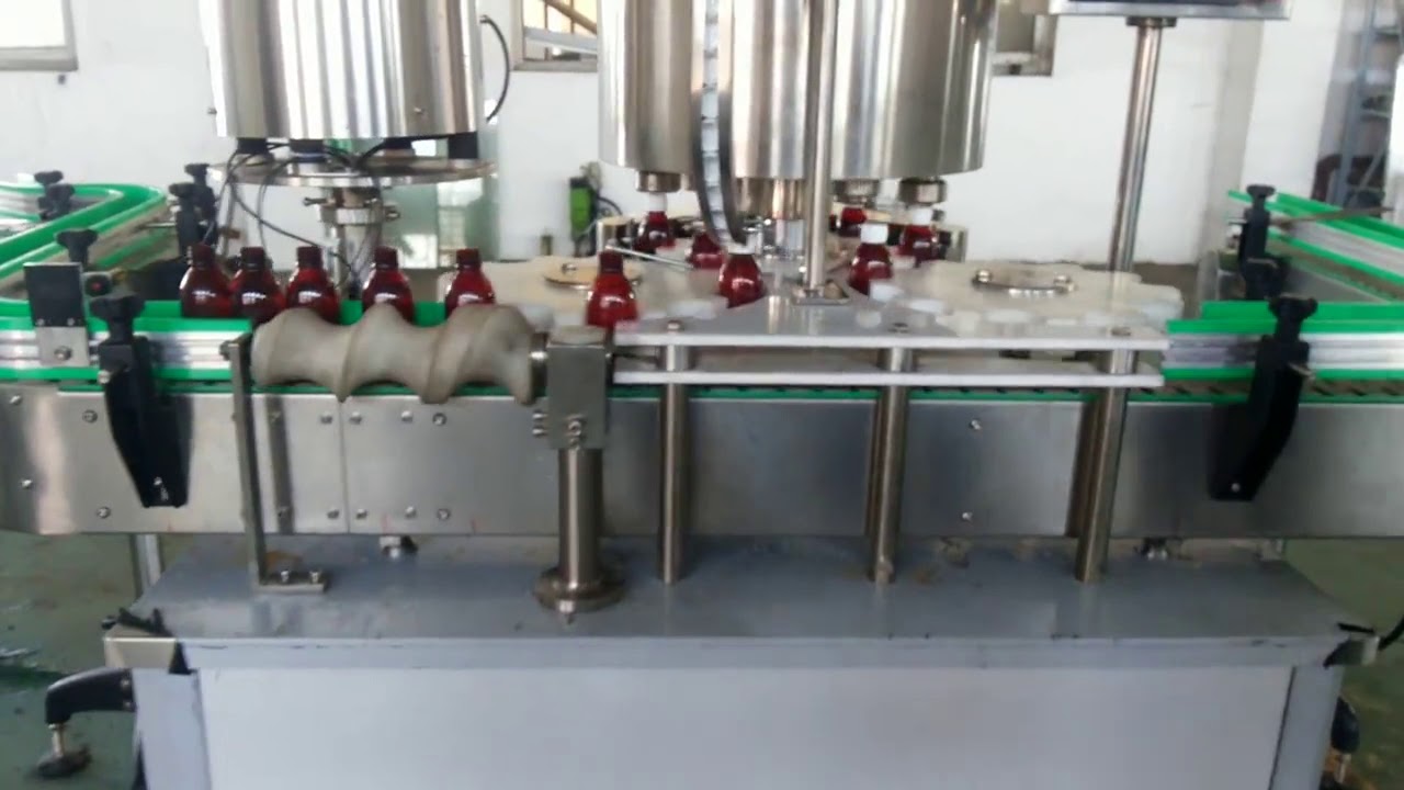 fully automatic aluminum lid cap capping machine - YouTube