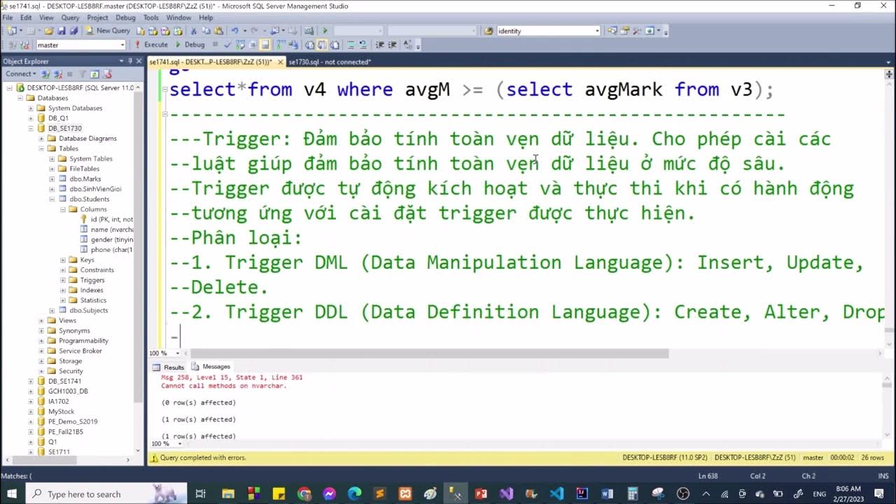 SQL Server-SE1741:Session 12.Giới thiệu Trigger, Bảng Inserted,Deleted, Trigger Insert,Delete ...