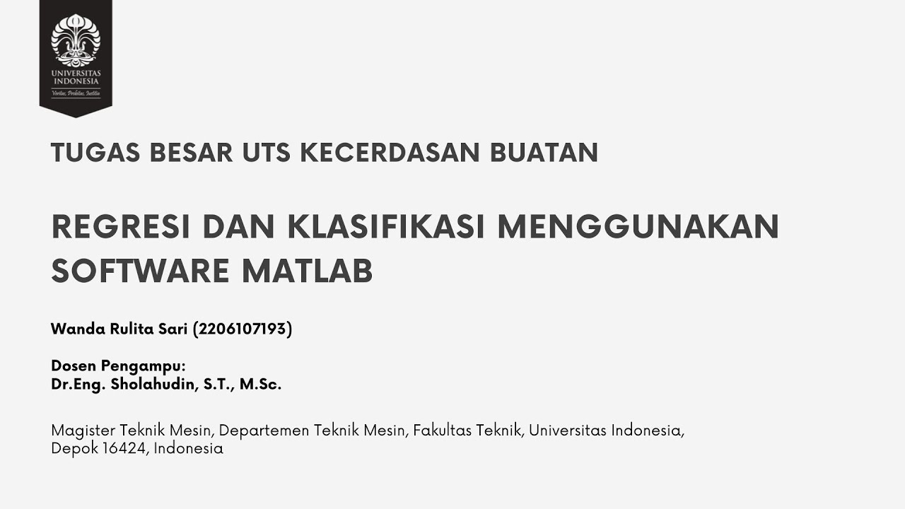 Regression And Classification Problem Using Script And Graphical User 5524
