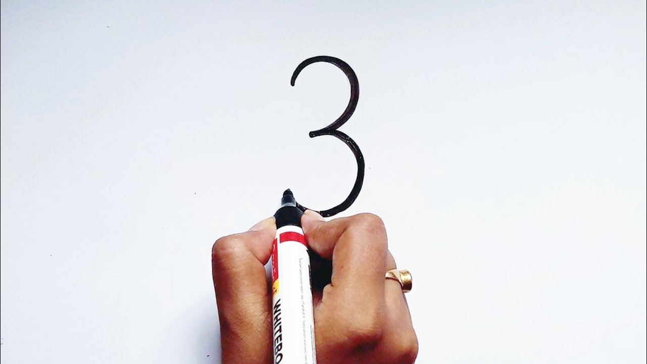 How to Draw Pictures Using Number || How to Draw Flower From 3 ...