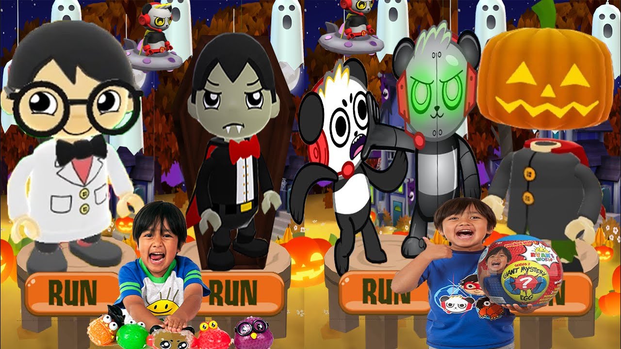 Tag with Ryan Halloween Count Ryan vs Jack O'Lantern Ryan vs Spy Robo ...
