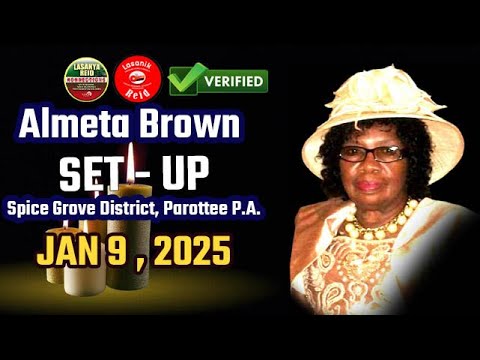 Set - up for Almeta Brown @ Spice Grove District , Parottee P.A. Black ...