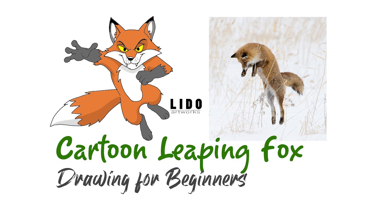 How to Draw a Cartoon Leaping Fox – Easy Step-by-Step Tutorial for ...