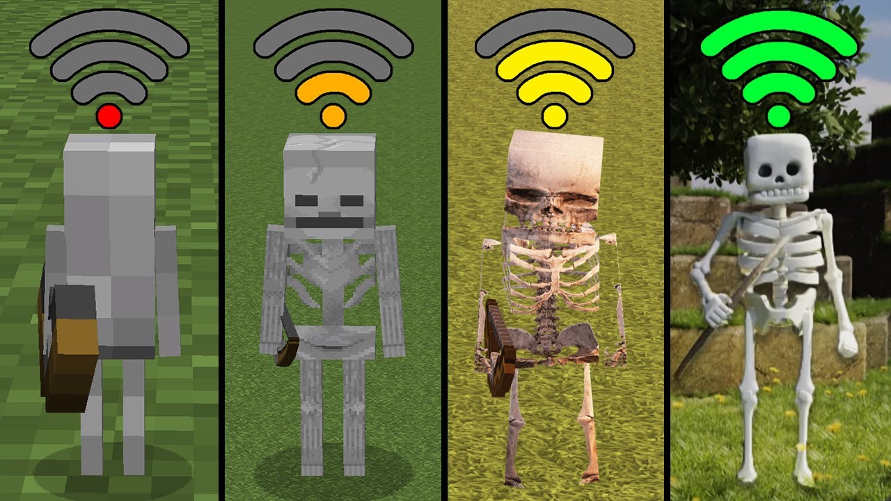 skeleton with different Wi-Fi in Minecraft - YouTube