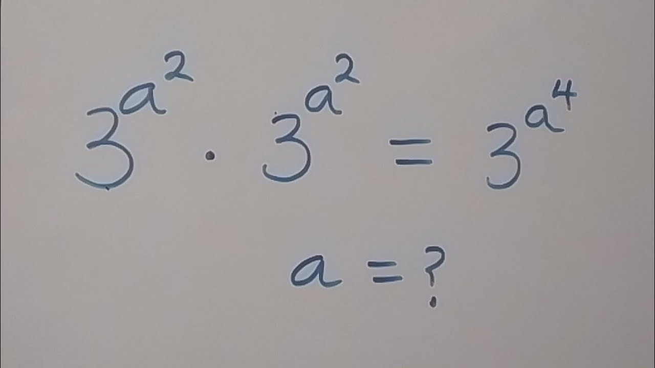 Nice Exponent Math Simplification | Find the Value of a - YouTube