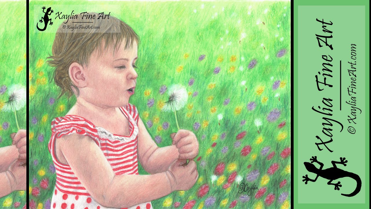 Extended Tutorial: "Make a Wish" how to draw a girl in coloured pencils ...