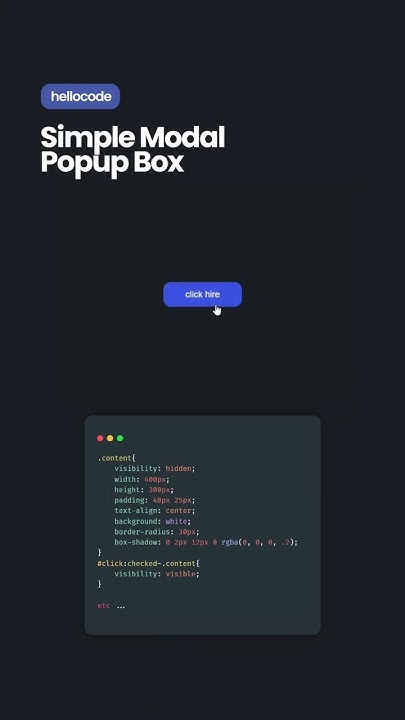 Simple modal popup box with HTML & CSS. Source code link in the comments 🔥 - YouTube