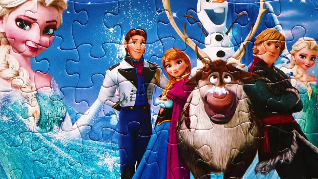 Frozen Elsa and Ana with Friends : Frame-tray 40 Pieces Puzzle | Kidsy ...