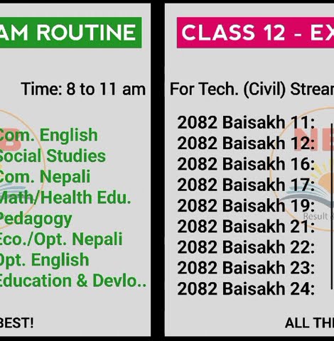 Class - 12 Exam Routine Of 2082 // All Stream Questions #noteswithnazni ...