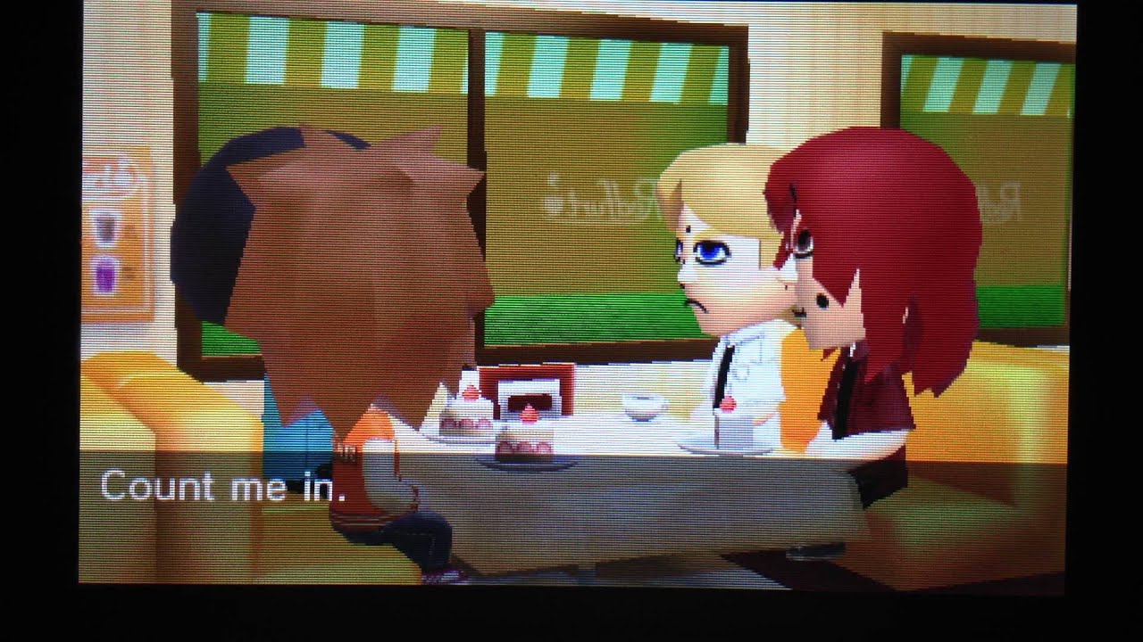 Tomodachi Life: the Chibi Sanzo Ikkou at the Redfurt Cafe - YouTube