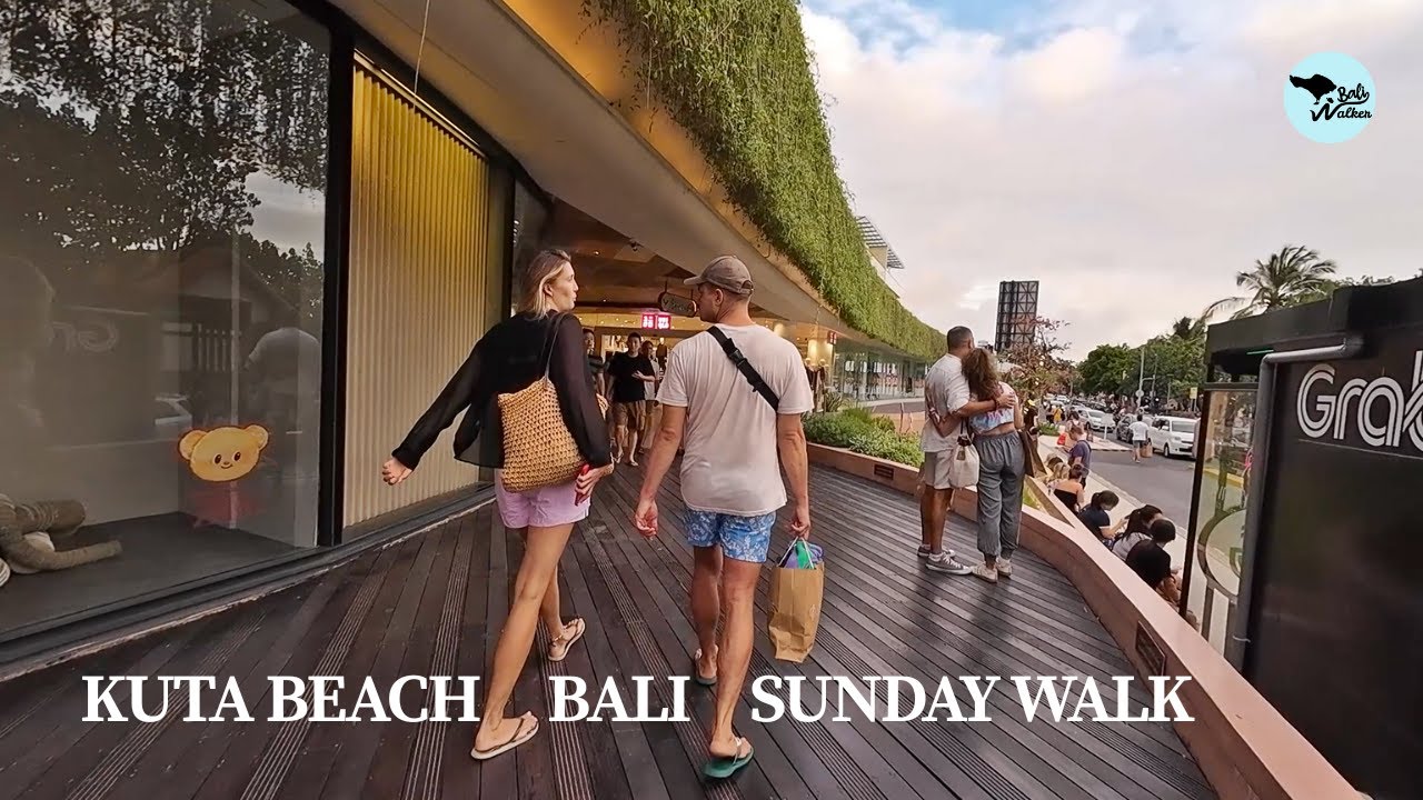 Sunday Walk Around Kuta Beach Bali | Walking Tour Bali Sept 2025 - YouTube