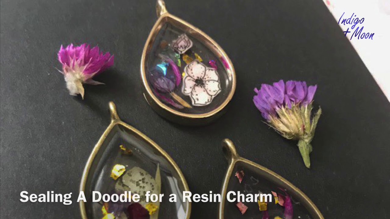 Sealing a Doodle for a Resin Charm - YouTube