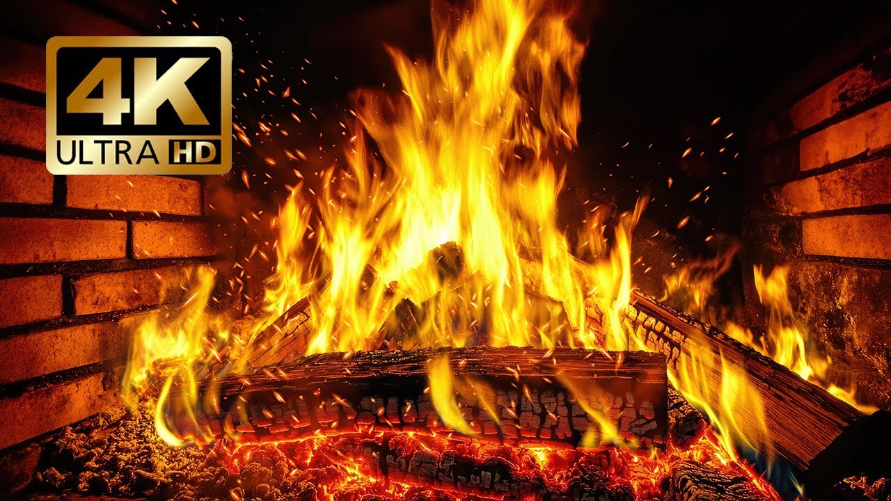 🔥 4K Fireplace with Soothing Crackling Sounds – Perfect Fire Background ...