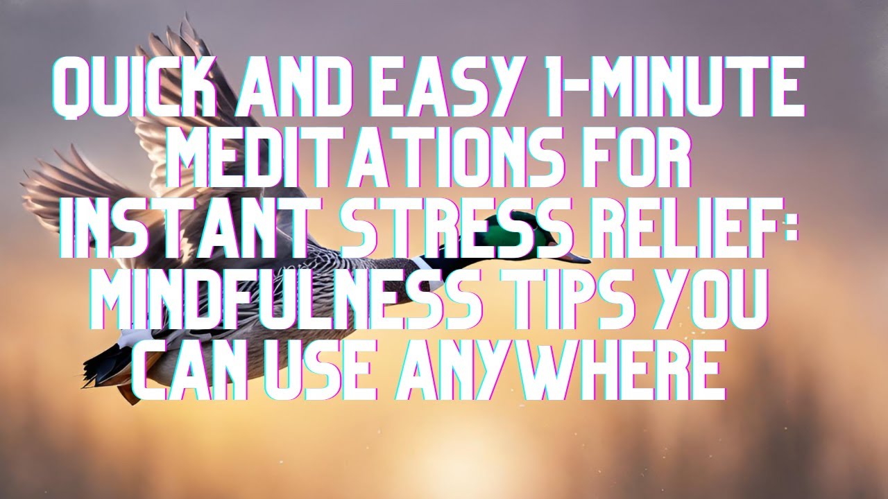 Quick and Easy 1-Minute Meditations for Instant Stress Relief ...
