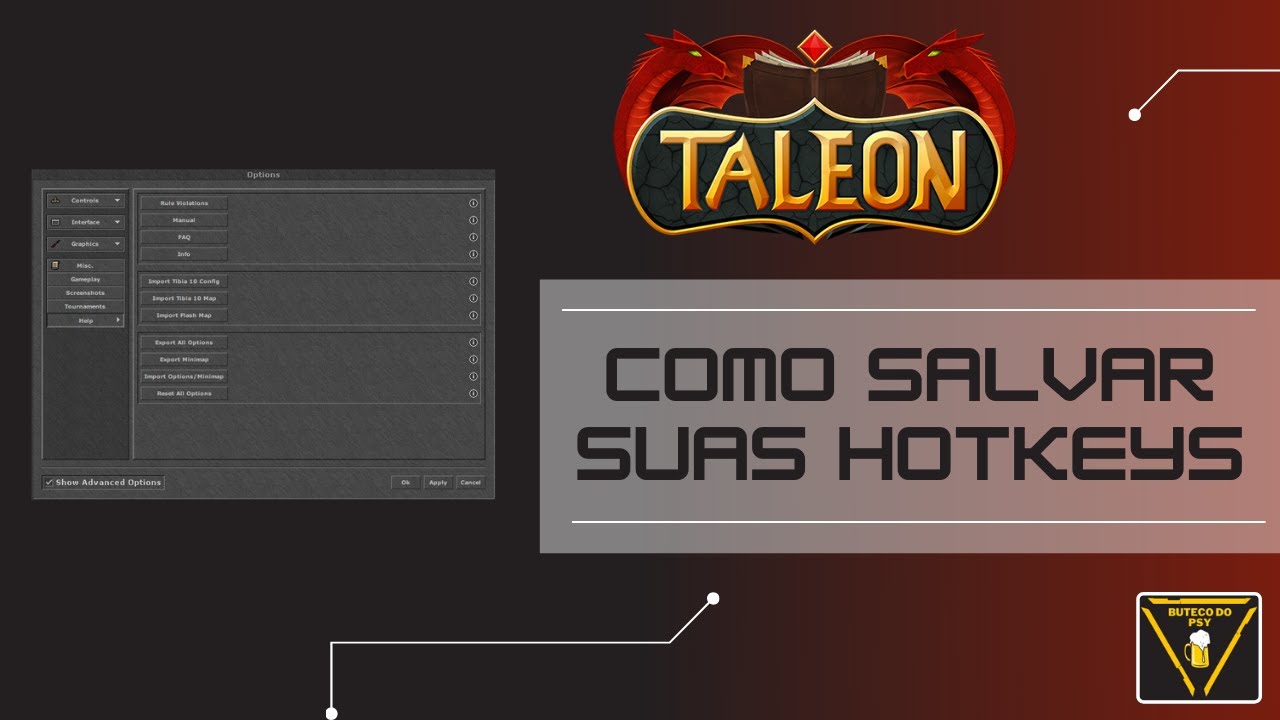 COMO SALVAR SUAS HOTKEYS E MINIMAP NO TIBIA | TALEON SAN - YouTube