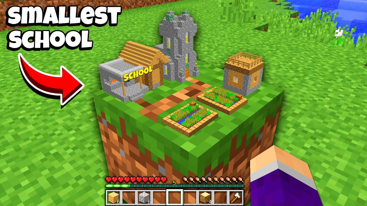 How to BUILD BEST LONGEST SMALLEST SCHOOL HOUSE in Minecraft ...