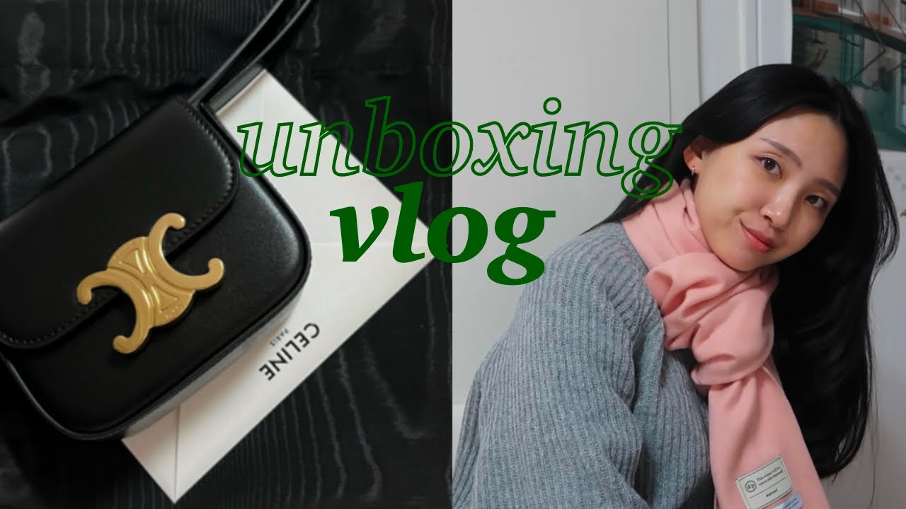 일상 브이로그 Vlog 연말이잖아🎄 오랜만에 언박싱 브이로그 🎁 셀린느 미니 트리오페백 드파운드 목도리 스탠드오일