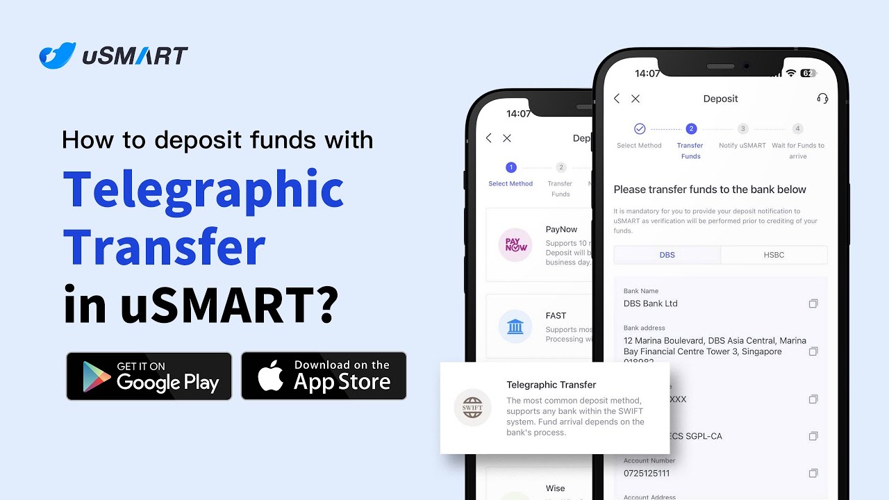 How to deposit funds with telegraphic transfer in uSMART? - YouTube