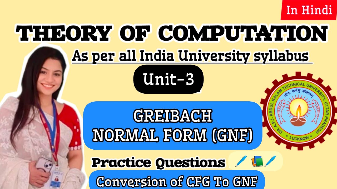 Greibach Normal Form(GNF) | Conversion from CFG to GNF | UNIT 3 |AKTU ...