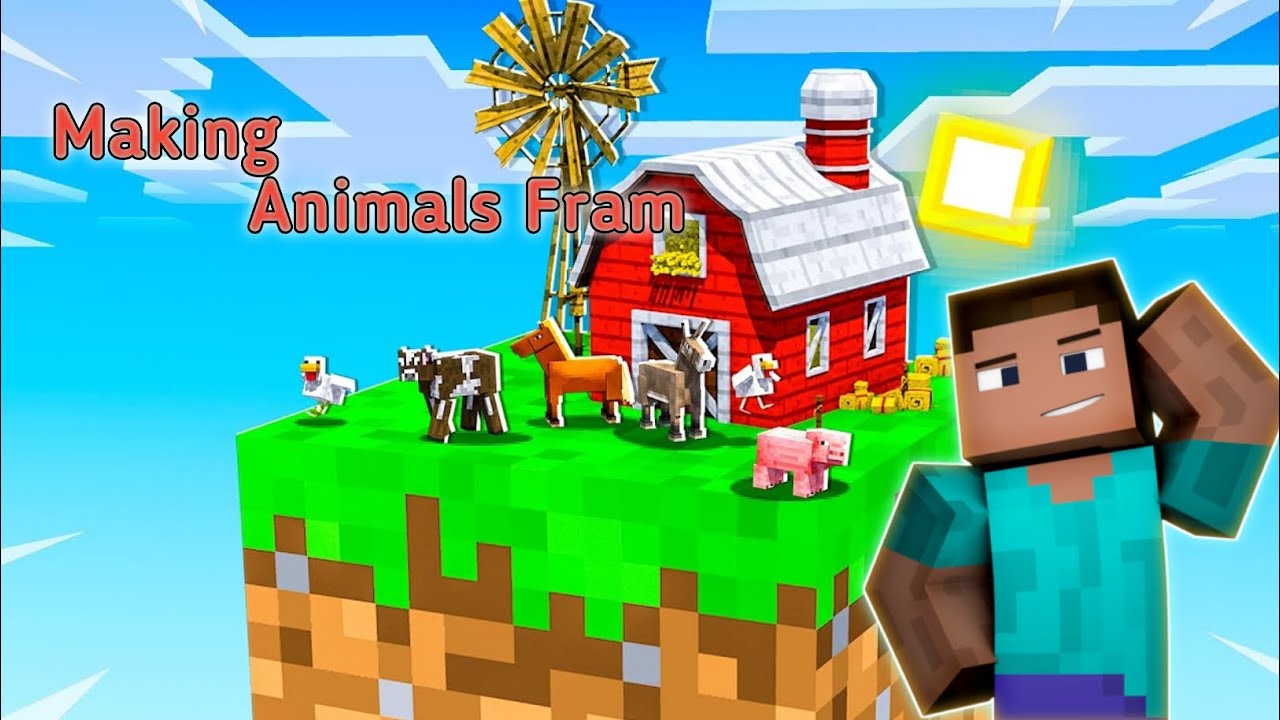 I made animal fram in minecraft one block | Minecraft one block - YouTube